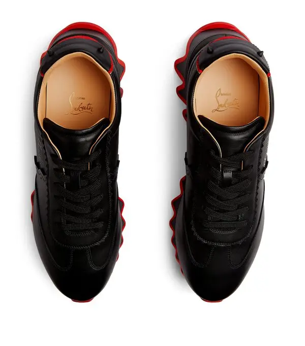 CHRISTIAN LOUBOUTIN Loubishark Leather Sneakers - Red