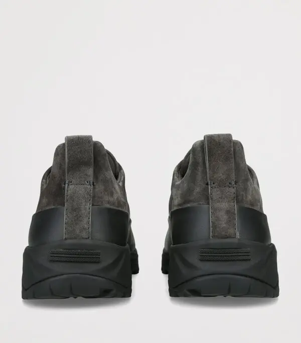Zegna Suede Triple Stitch Monte Sneakers - Grey