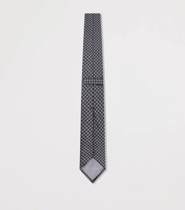TOM FORD Silk Pied De Poule Neck Tie - Grey
