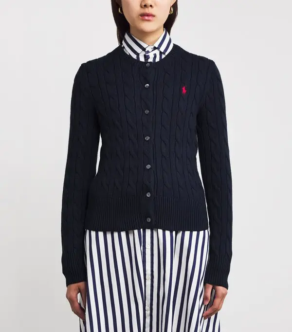 Polo Ralph Lauren Cotton Cable-knit Cardigan - Navy