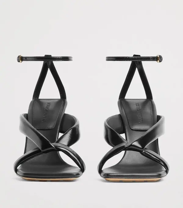 Bottega Veneta Calfskin Riva Heeled Sandals 90 - Black