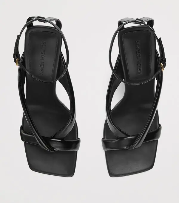 Bottega Veneta Calfskin Riva Heeled Sandals 90 - Black