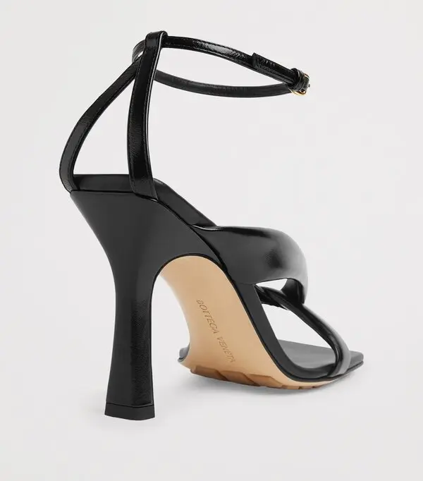 Bottega Veneta Calfskin Riva Heeled Sandals 90 - Black