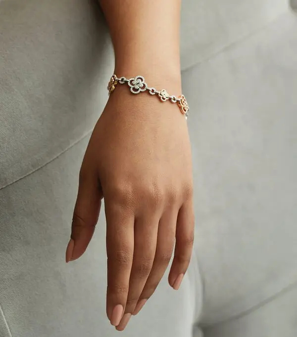 BOODLES Rose Gold, Platinum, And Diamond Bracelet - Silver