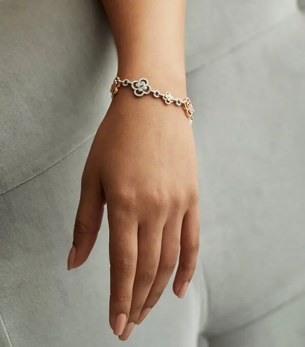 BOODLES Rose Gold, Platinum, And Diamond Bracelet