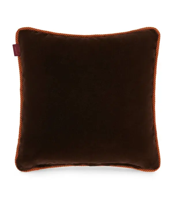 Etro Cotton Embroidered Somerset Cushion - Brown