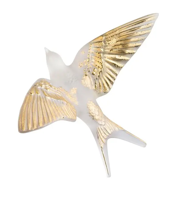 Lalique Crystal Hirondelles Wall Ornament - Clear