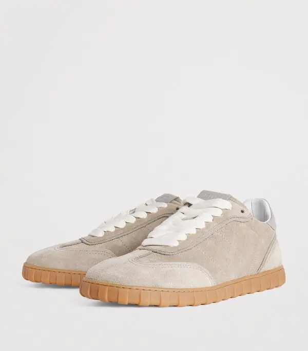 AMI Paris Suede Low-top Sneakers - Beige