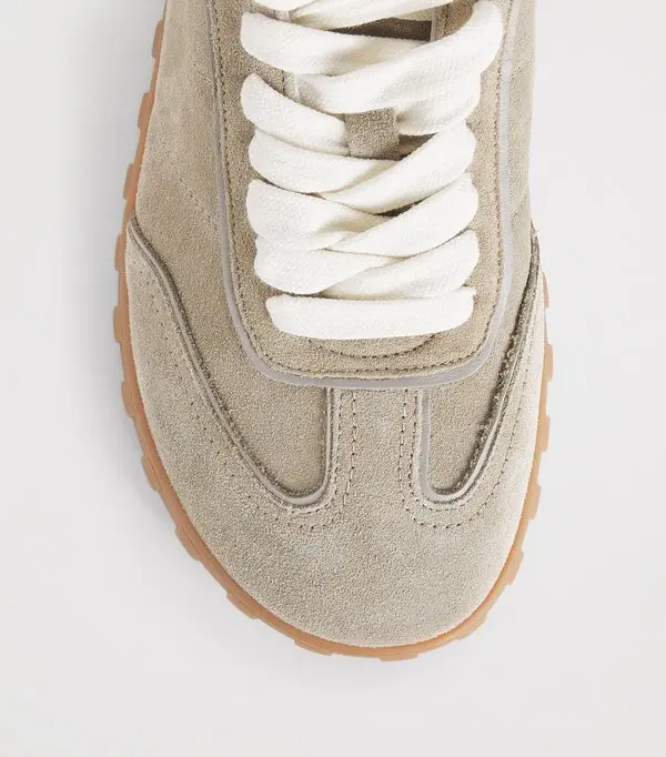 AMI Paris Suede Low-top Sneakers - Beige