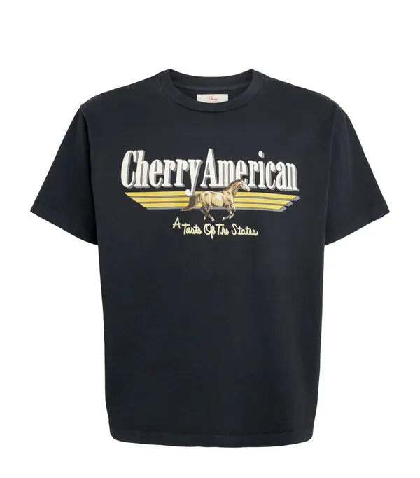 CHERRY LOS ANGELES Cotton Logo Print Coast To Coast T-shirt - Black