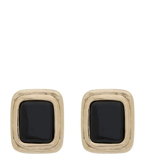 Saint Laurent Cabochon Clip-on Earrings - Black