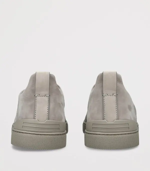 Zegna Crocodile Leather Triple Stitch Sneakers - Grey