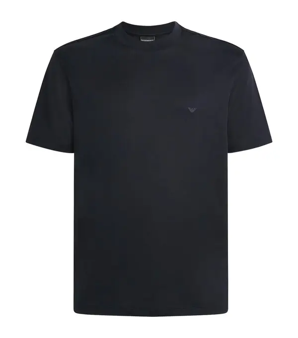 Emporio Armani Jersey Embossed-logo T-shirt - Blue