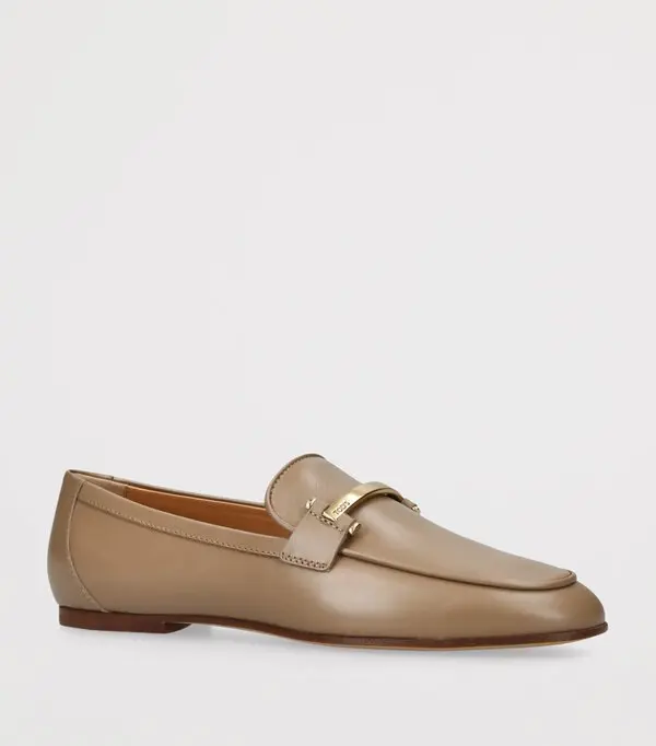 TOD'S Leather Barretta Moccasins - Beige