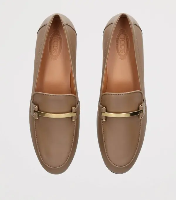 TOD'S Leather Barretta Moccasins - Beige