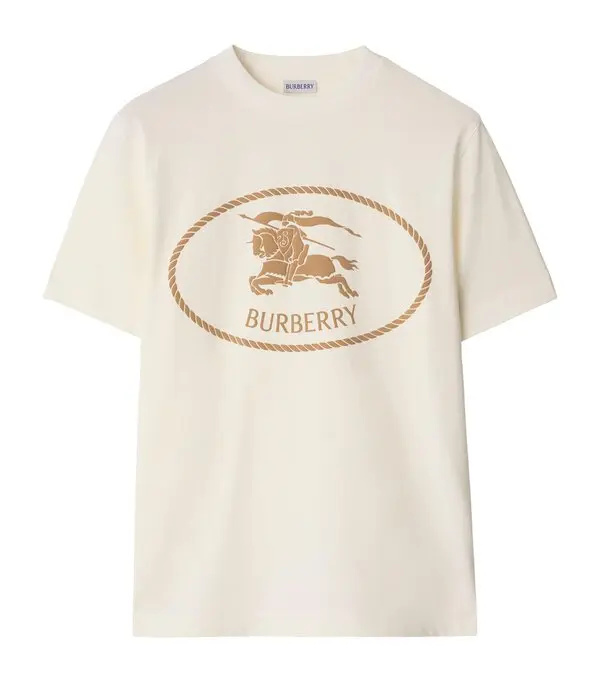 Burberry Cotton Knight Stamp T-shirt - Ivory