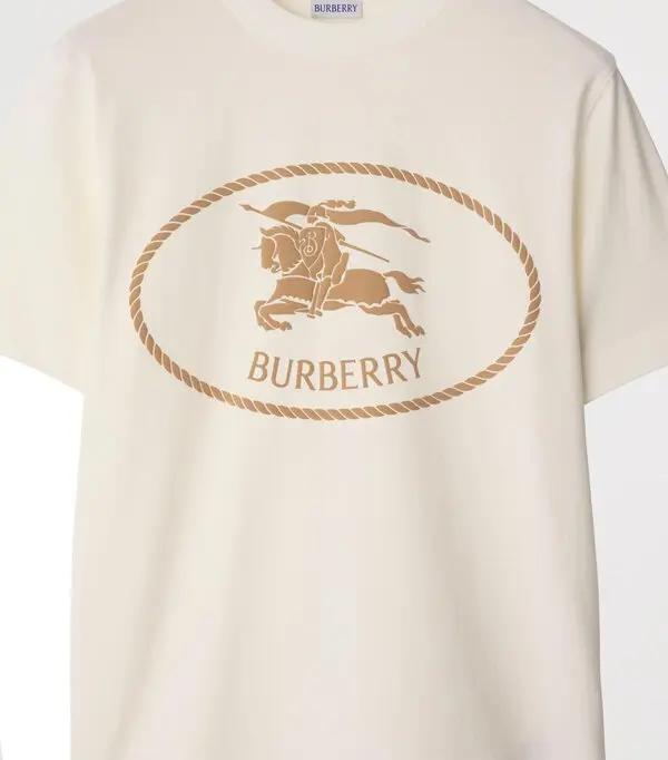 Burberry Cotton Knight Stamp T-shirt - Ivory