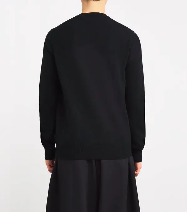 Play Comme Des Garcon Wool Heart Cardigan - Black