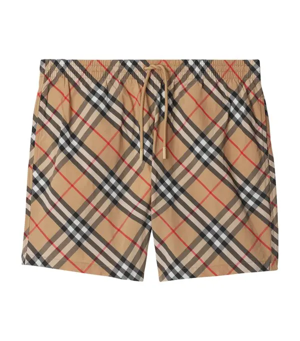 Burberry Check Swim Shorts - Yellow
