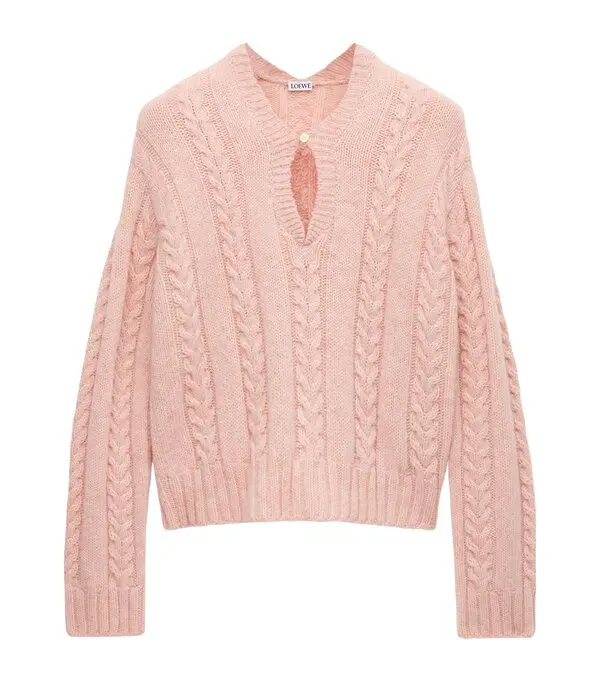 Loewe Wool Cable-knit Sweater - Pink
