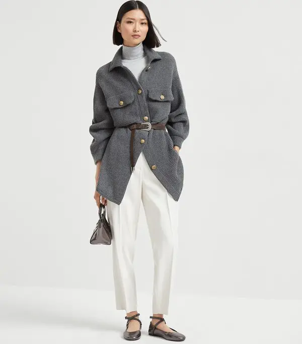 Brunello Cucinelli Cashmere-silk-blend Rollneck Sweater - Grey