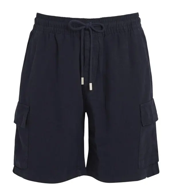 Vilebrequin Linen Cargo Baie Shorts - Navy