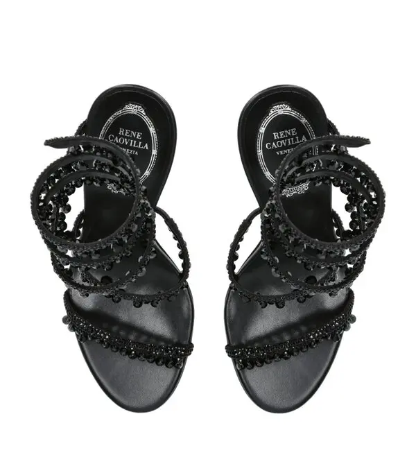 Rene Caovilla Satin Chandelier Sandals 105