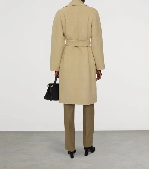 Burberry Wool Reversible Hooded Wrap Coat - Beige