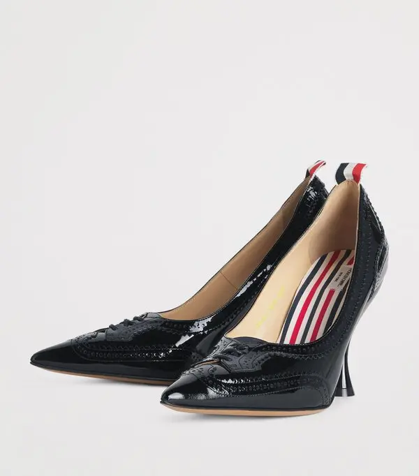 Thom Browne Patent Leather Wingtip Pumps 90
