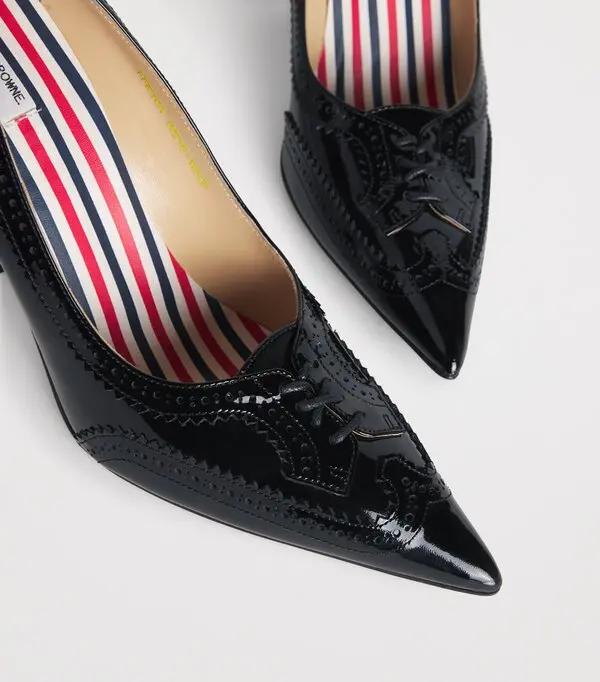 Thom Browne Patent Leather Wingtip Pumps 90