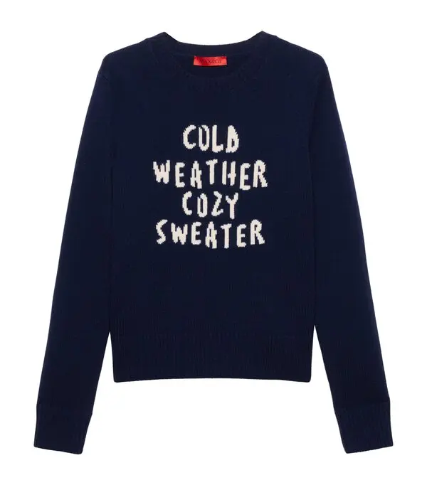 Max & Co. Wool-cashmere Embroidered Sweater - Blue