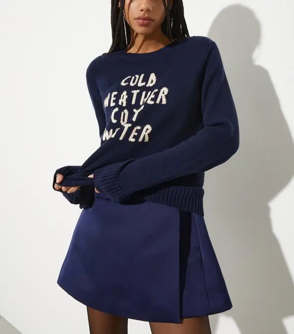 Max & Co. Wool-cashmere Embroidered Sweater - Blue