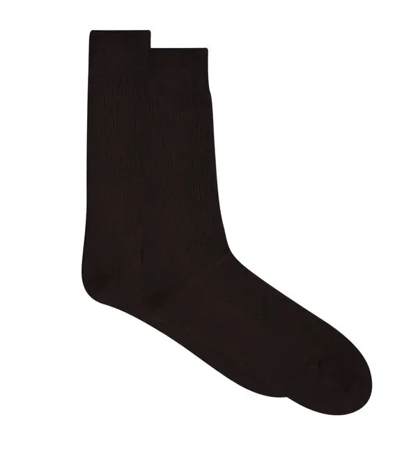 Pantherella Merino Wool-blend Short Socks - Brown