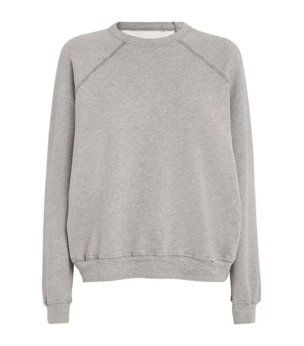 MOTHER Cotton The Biggie Concert Sweatshirt - Grey
