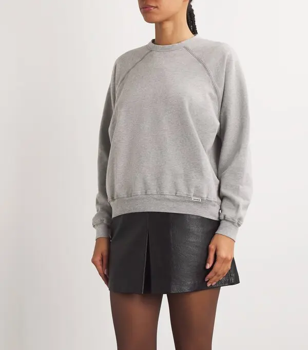 MOTHER Cotton The Biggie Concert Sweatshirt - Grey