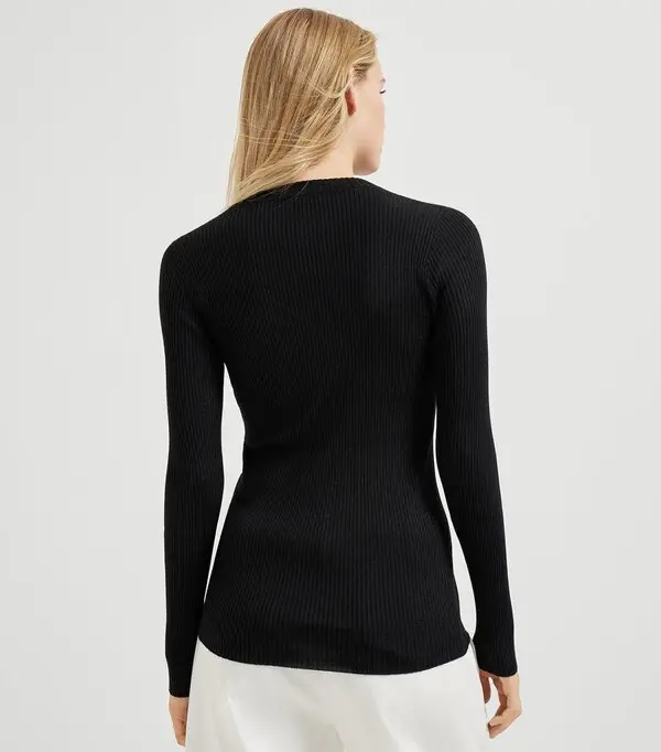 Brunello Cucinelli Cashmere-blend Sparkle Sweater - Black