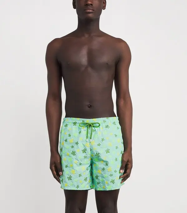 Vilebrequin Embroidered Turtle Mistral Swim Shorts - Blue