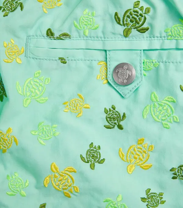 Vilebrequin Embroidered Turtle Mistral Swim Shorts - Blue