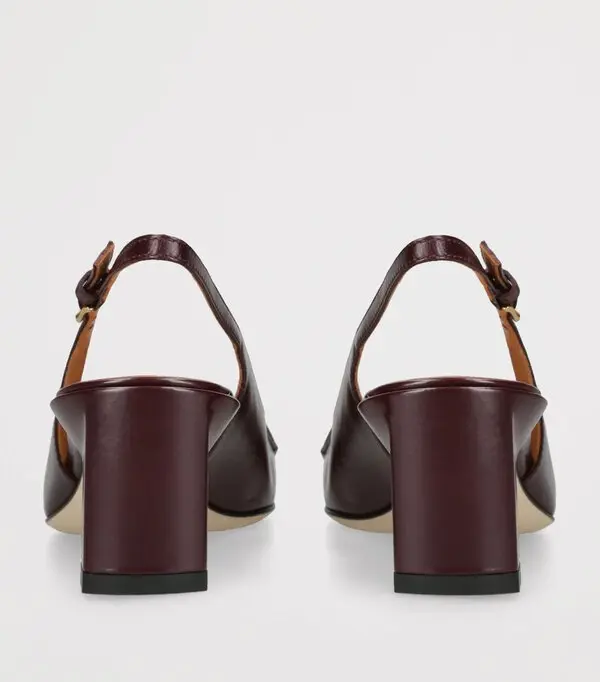 TOD'S Leather Slingback Pumps - Brown