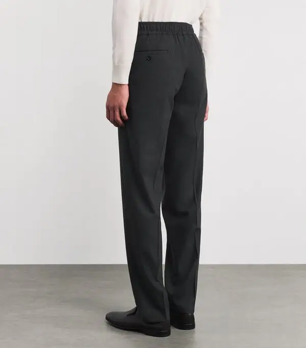 Isaia Wool-blend Pleated Trousers - Green
