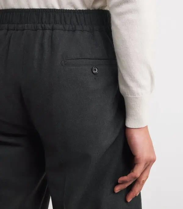 Isaia Wool-blend Pleated Trousers - Green
