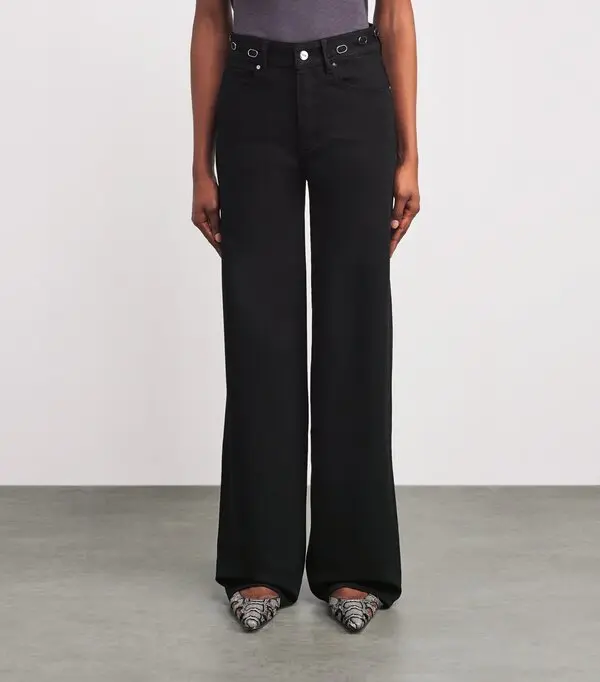 Paige Sasha Wide-leg Jeans - Black