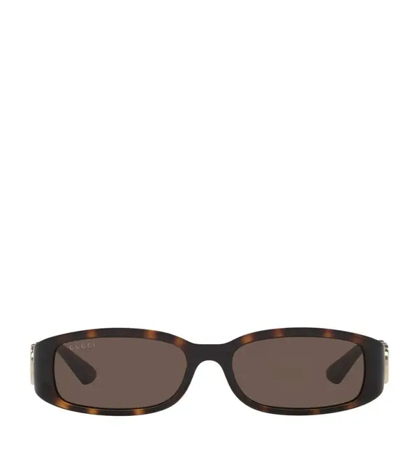 Gucci Slim Rectangular Sunglasses - Brown