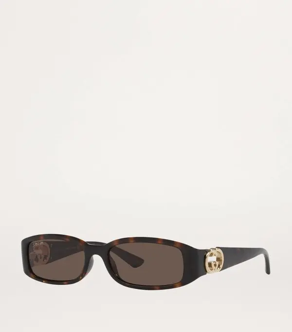 Gucci Slim Rectangular Sunglasses - Brown