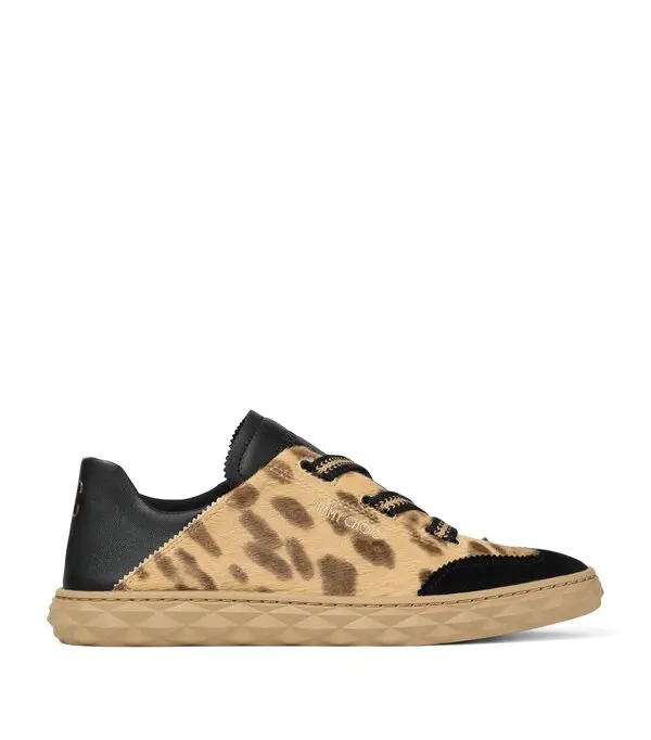 JIMMY CHOO Diamond Light Flex Leather Sneakers - Beige