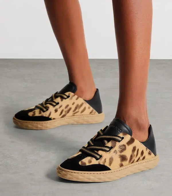 JIMMY CHOO Diamond Light Flex Leather Sneakers - Beige