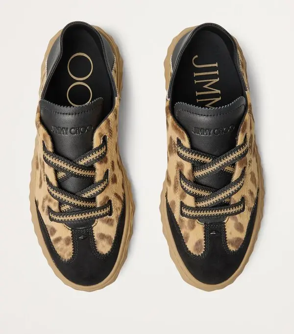 JIMMY CHOO Diamond Light Flex Leather Sneakers - Beige