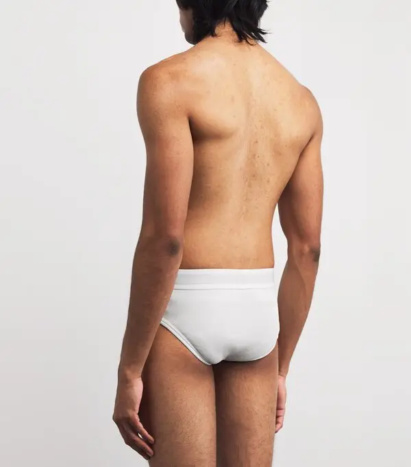 Emporio Armani Stretch-cotton Logo Briefs - White