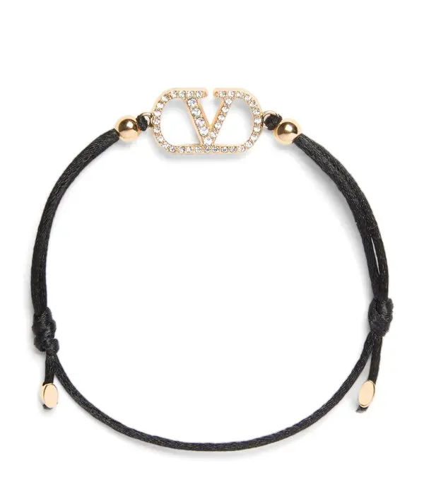 Valentino Garavani Embellished Vlogo Signature Bracelet - Black