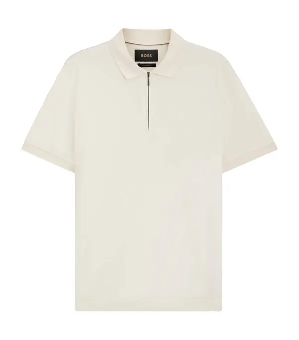BOSS Cotton-silk Polo Shirt - White